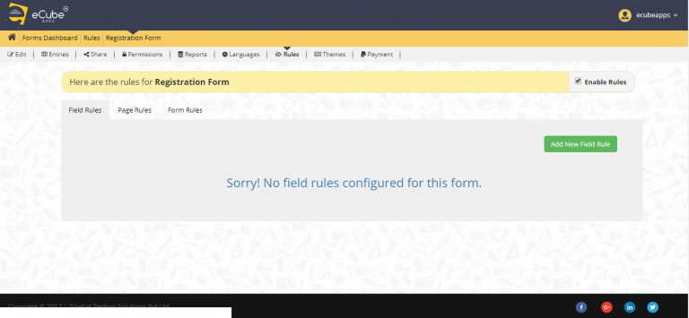 Functionality of Rules Dashboard Module - eCubeApps Help