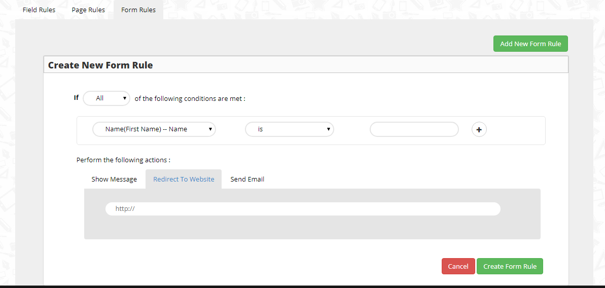 What is the use of Form Rules section ? - eCubeApps Help